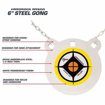 Allen 6" Hardrock AR500 Steel Gong – Scopes and Barrels