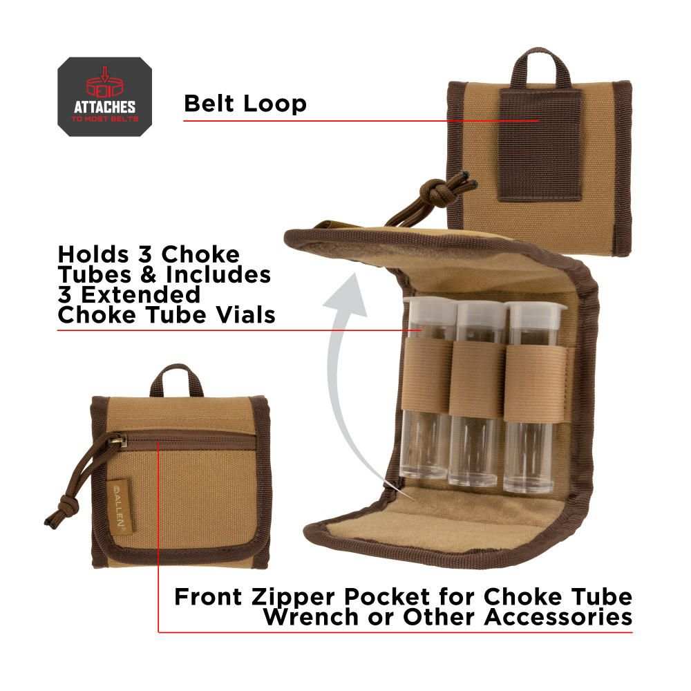 Allen Rival Choke Tube Holder & 3 Extended Vials, Tan – Scopes and Barrels